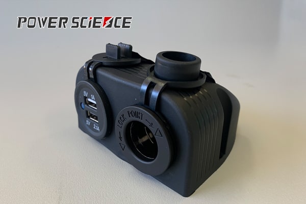 [DS-006] Two Hole Socket with 12V + 3.1A USB (Blue Light) | Power ...